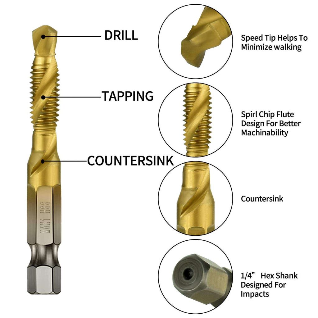 Drill and Tap Set in Titanium Combination - CE Certified